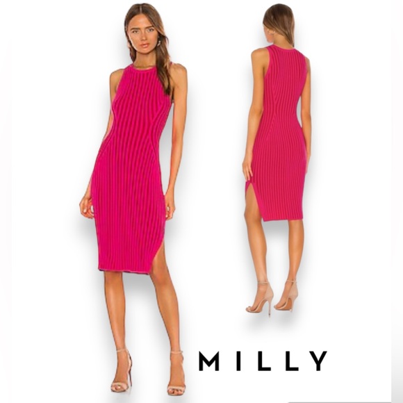 Milly | Dresses | Cssmallmedium Milly Barbiecore Rid Knee Length Dress ...